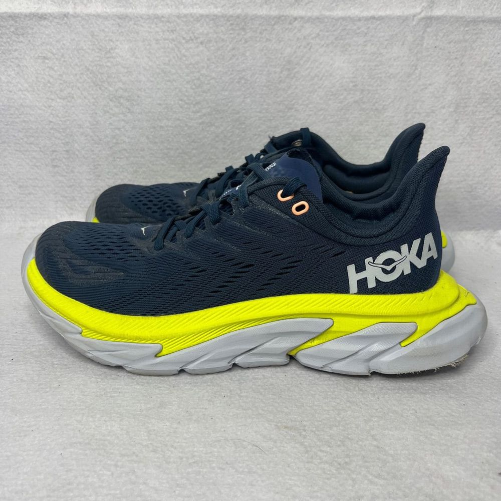 Hoka One One Clifton Edge Blue Neon Yellow Size 8.5 - Gem